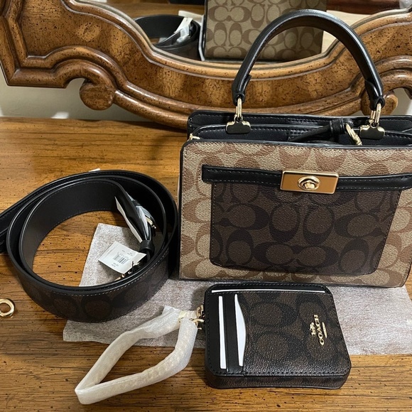 Coach | Bags | Nwt Coach Mini Lane Bundle In Blocked Signature Canvas ...